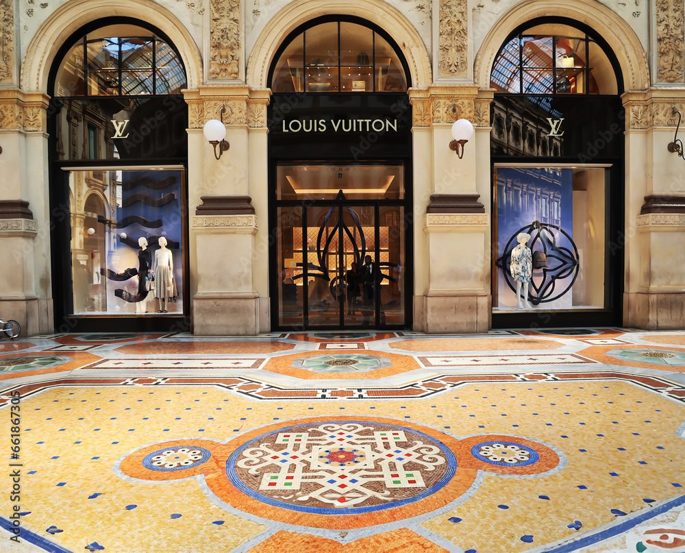 ITALY, MILAN, AUGUST, 25, 2023: Louis Vuitton boutique in shopping mall ...
