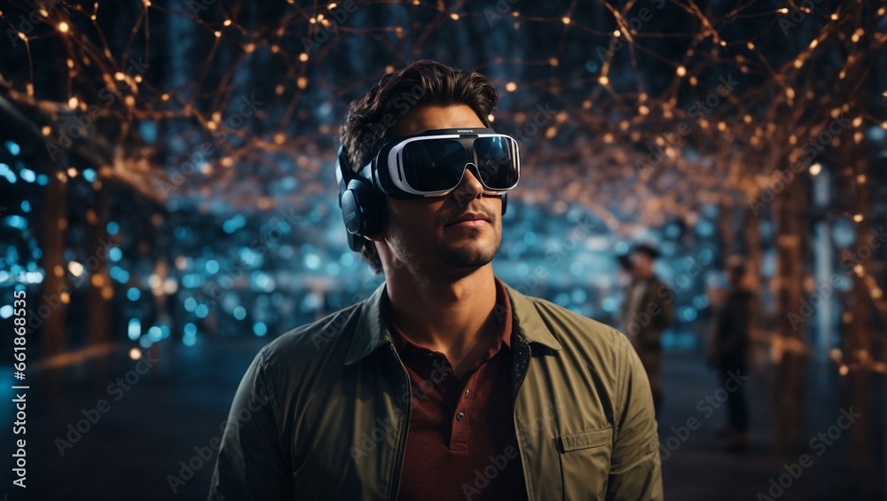 The virtual reality environment for humans using a complex network of ...