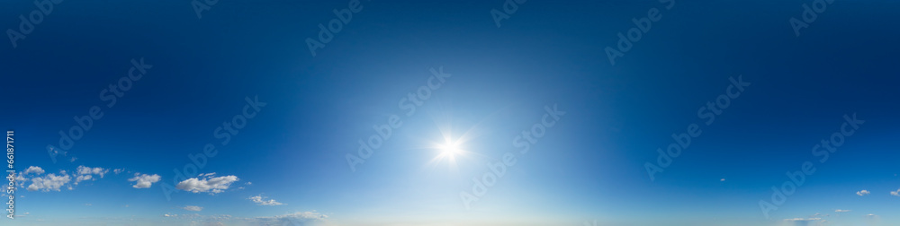 360 VR 2:1 equirectangular afternoon blue sky with few clouds ...