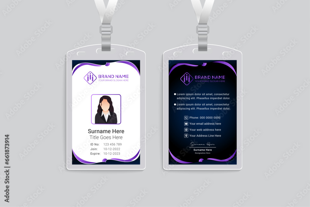 Gradient real estate id card template design Stock Vector | Adobe Stock