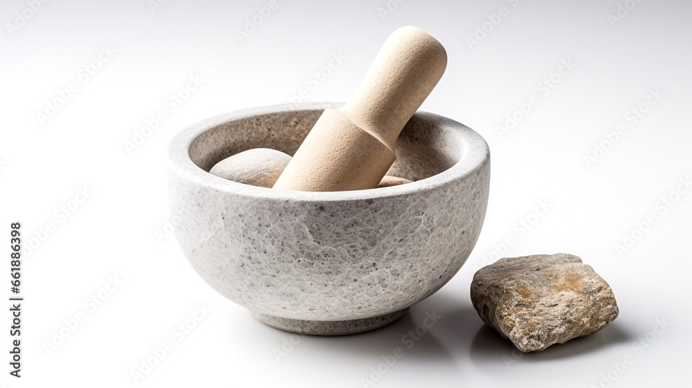 Craft gourmet delights with a culinary masterpiece.a stone mortar and ...