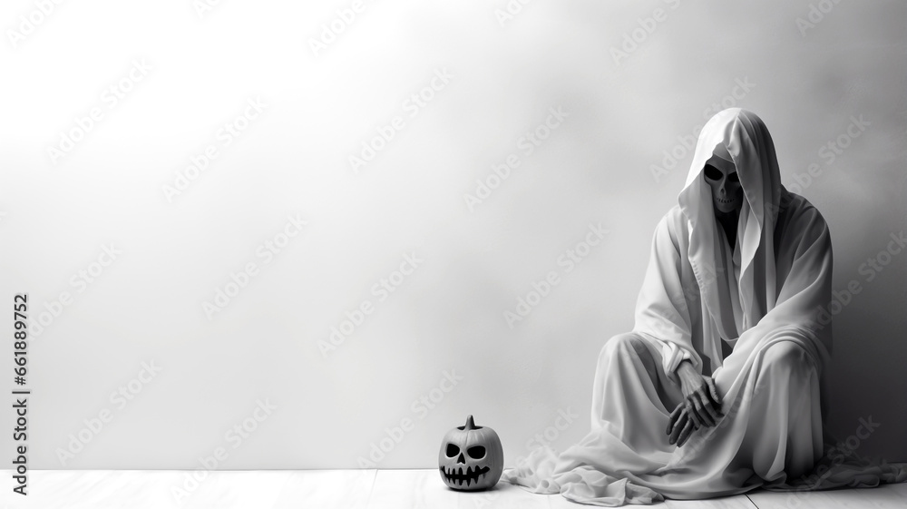 Explore spooky Halloween skeleton art with a minimalist twist, perfect ...