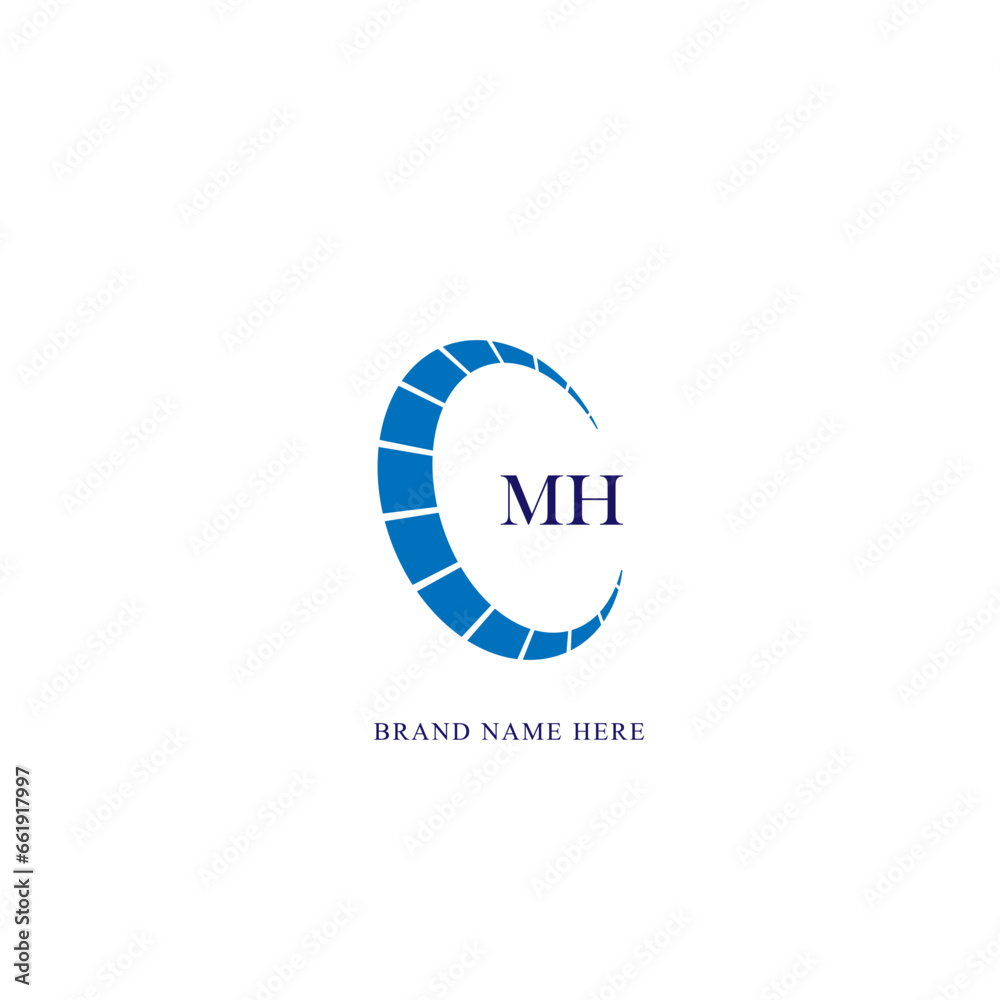 MH logo. M H design. White MH letter. MH, M H letter logo design ...