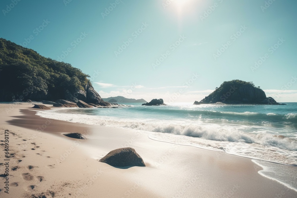 Scenic summer wallpaper of a beach with beautiful natural aesthetics ...