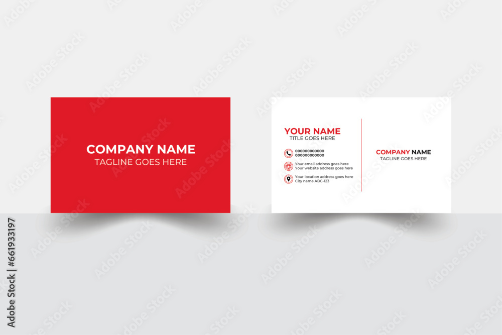 Simple and Clean Red and White Business Card Template A clean and ...