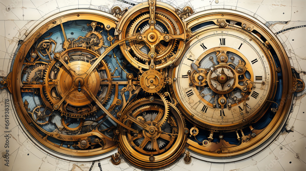 Steampunk Gears and Gadgets: An intricate pencil drawing of steampunk ...