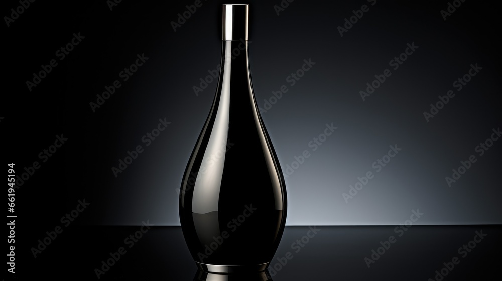 Sleek matte black bottle with modern design, slim silhouette, and ...