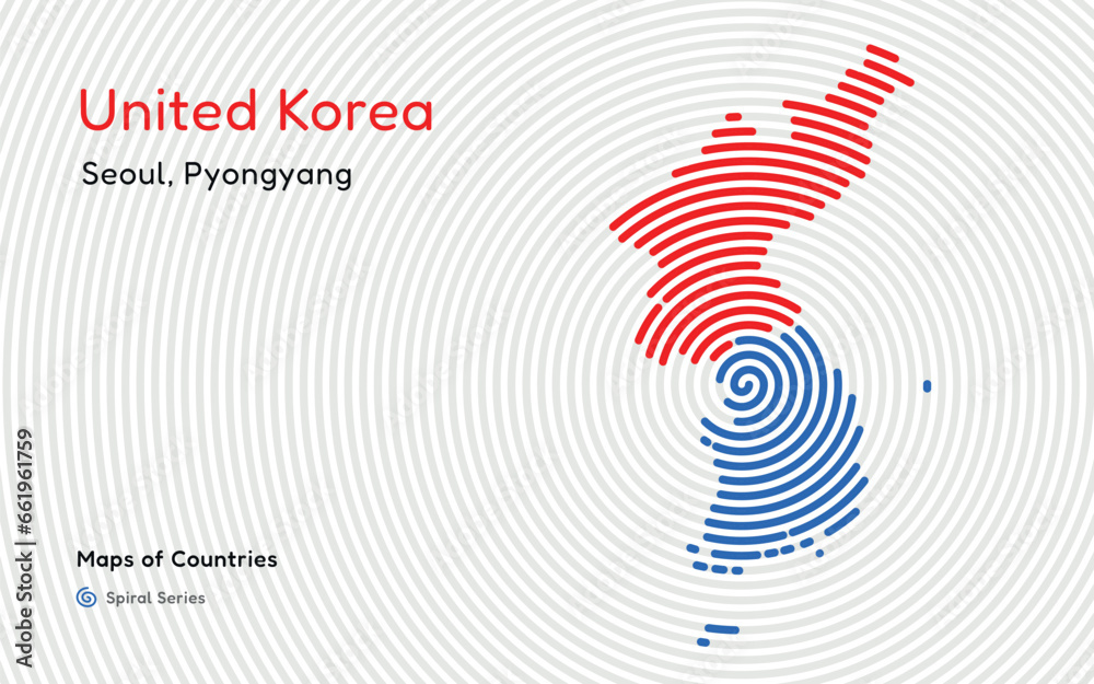 Korea map of north and south