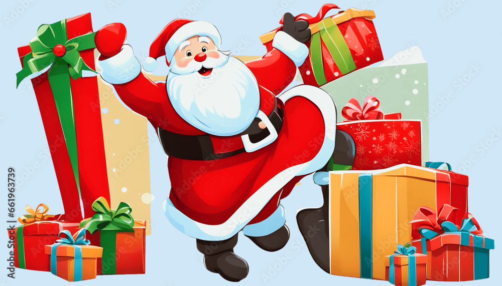 santa claus with gifts on transparent background, green screen Stock ...