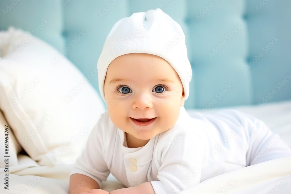 Sweet Dreams: Little Girl with Pure Blue Eyes Stock Photo | Adobe Stock