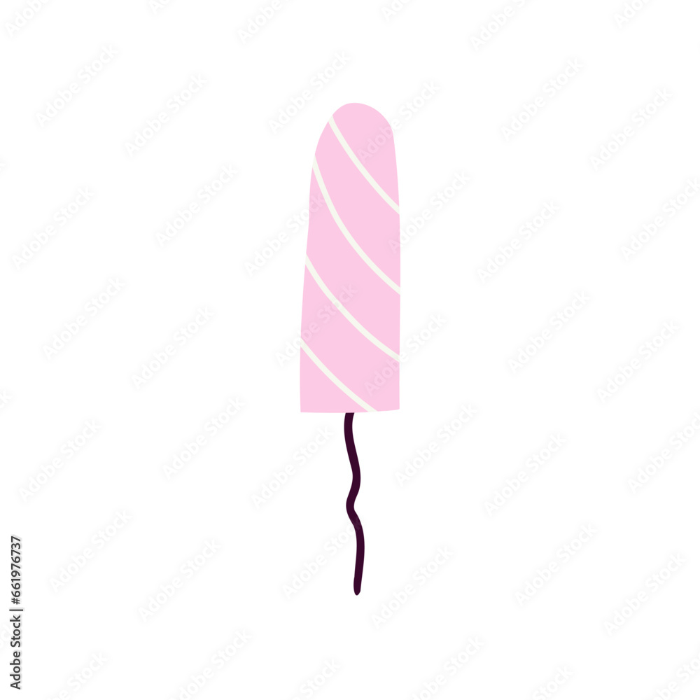 Hand drawn menstrual tampon. Vector flat illustration isolated on white ...