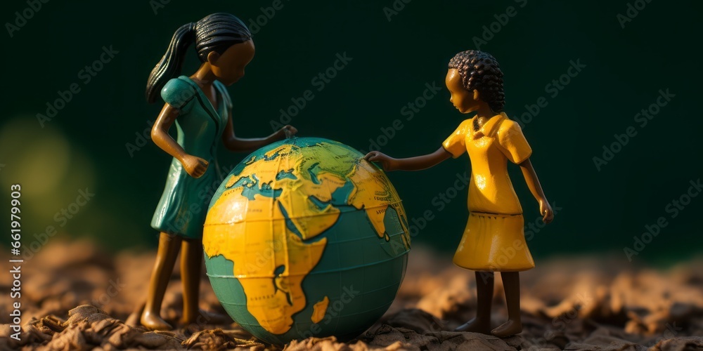 "Little Hands Unite: Toy Children Joining Hands Around the Globe in a ...