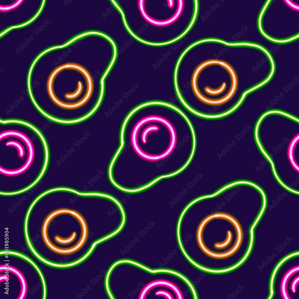 seamless pattern avocado glowing desktop icon, neon avocado sticker ...