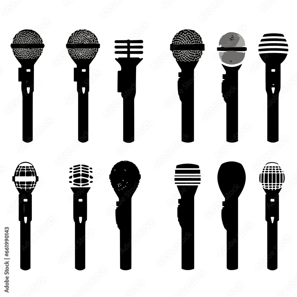 microphone silhouette, mic silhouette, mic svg, ic png, mic vector ...