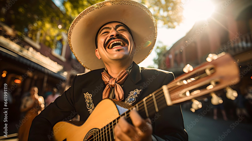 Mexican mariachi singing and playing a serenade in the streets of ...