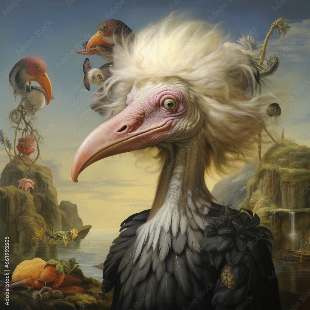 The dodo bird stands with big lips and big eyes Ai generated art Stock ...