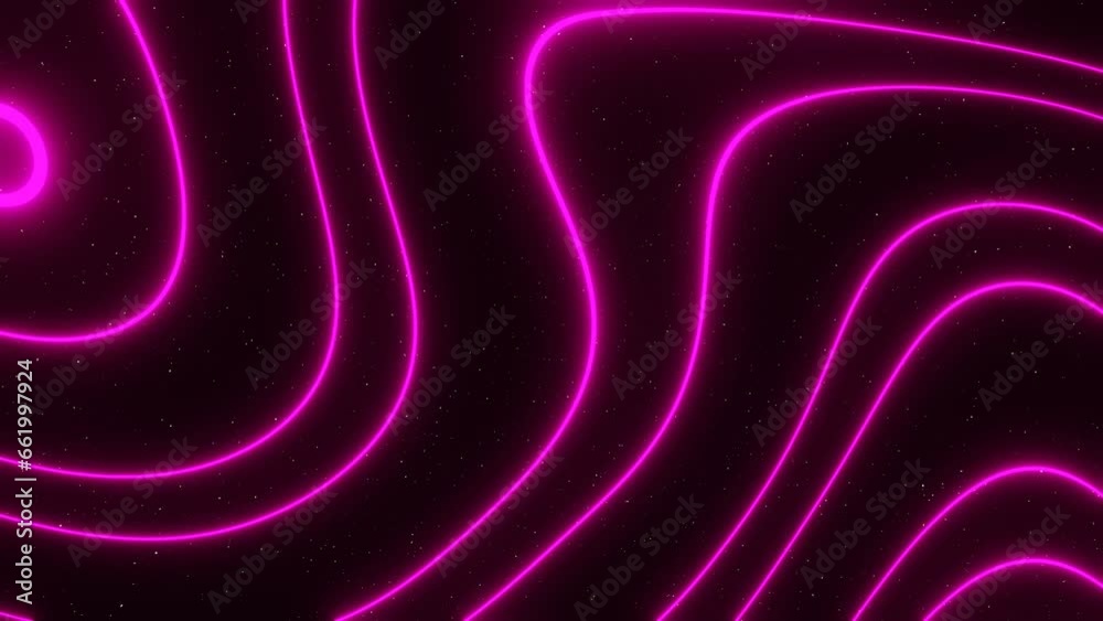 3d animated groovy y2k pink neon shine abstract glowing lines in space ...