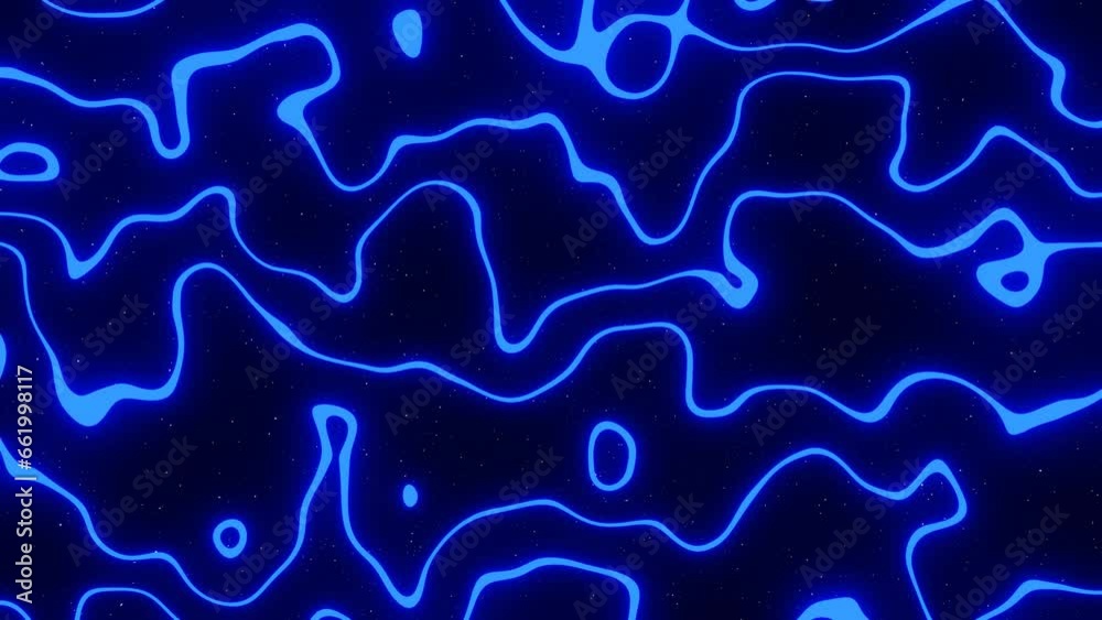 3d animated groovy y2k blue neon shine abstract glowing lines and waves ...