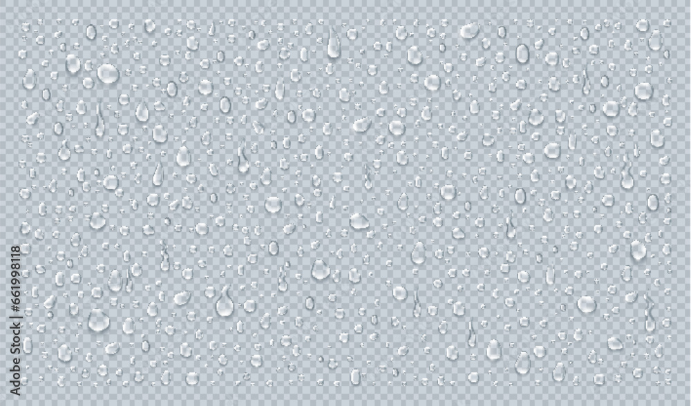 Realistic vector water drops collection on transparent background Stock ...