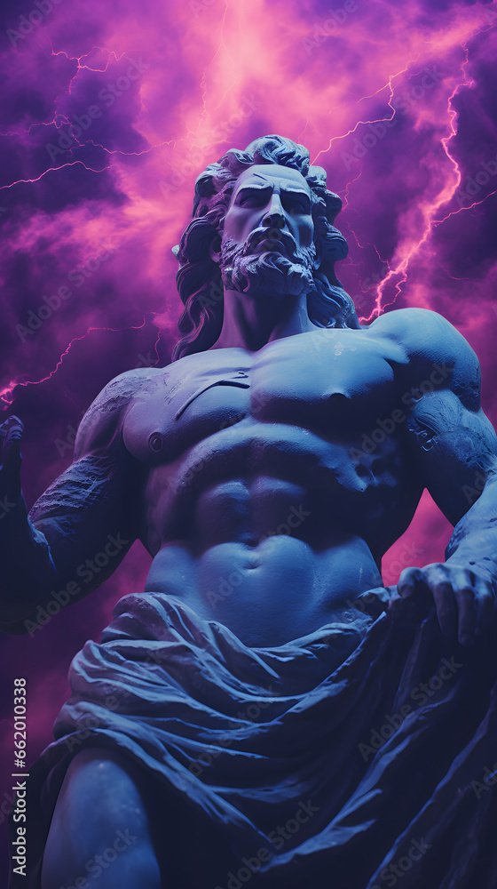 God Statue in Space God in Galaxy Atmosphere Stone Statue of God in ...