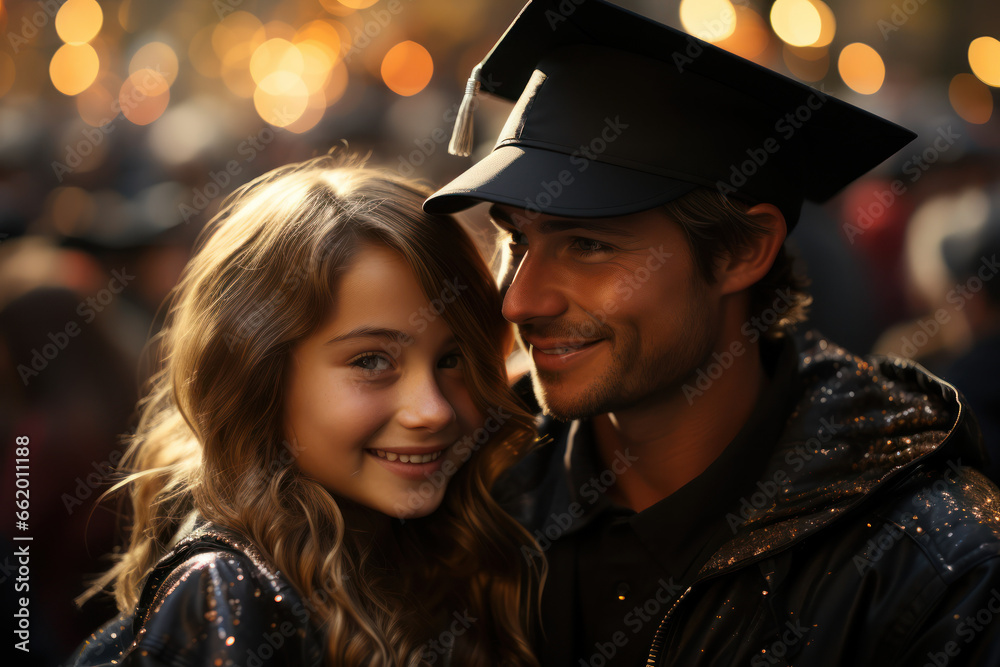 A parent proudly watching their child graduate, filled with love and ...