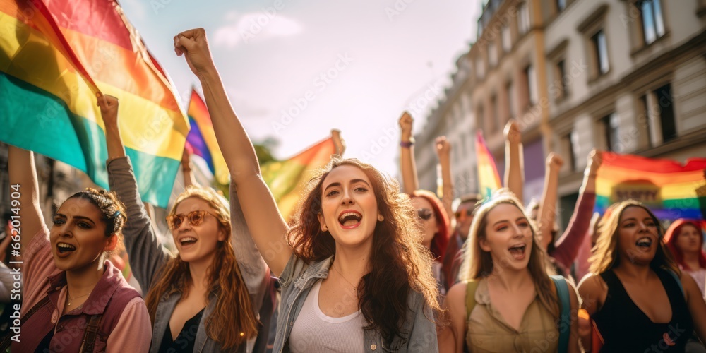 LGBTQ+ Individuals and Allies Unite at a Vibrant Pride Demonstration ...