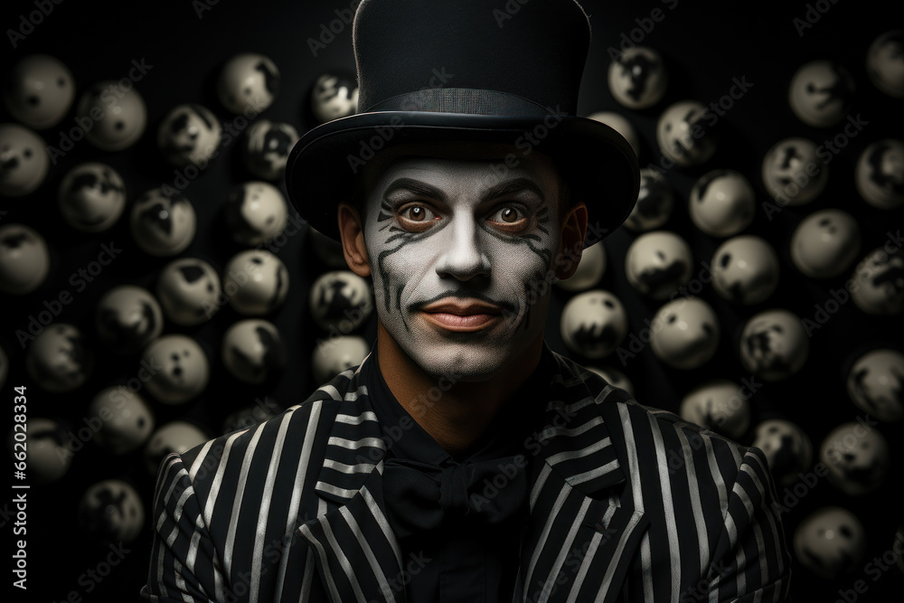 A talented mime artist portraying an invisible wall with creativity and ...