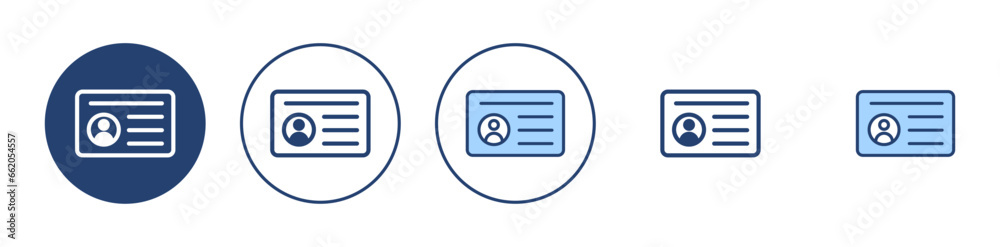 License icon vector. ID card icon. driver license, staff identification ...