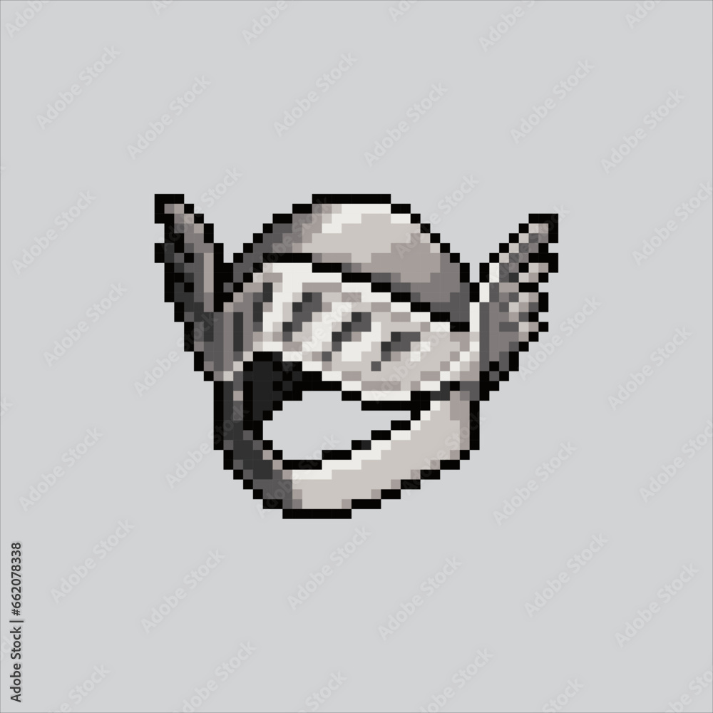Pixel art illustration knight helmet. Pixelated war helmet. knight ...