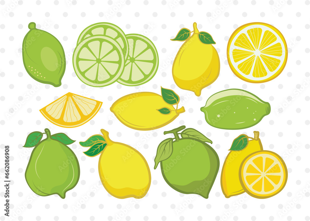 Lemon Clipart SVG Cut File | Half Lemon Svg | Lime Svg | Fruit Svg ...