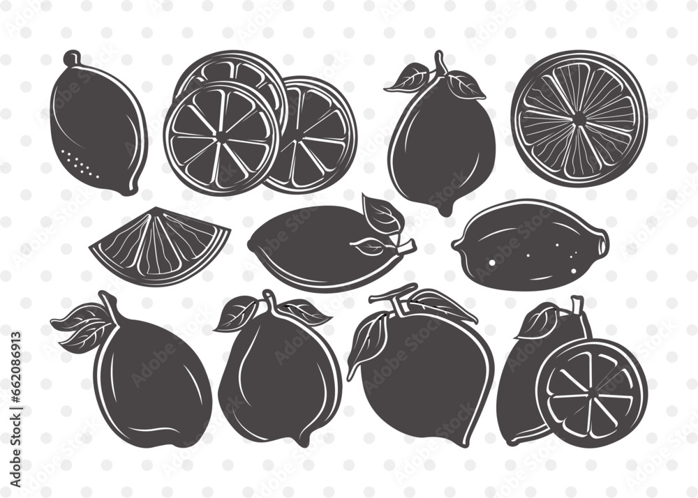 Lemon Clipart SVG Cut File | Half Lemon Svg | Lime Svg | Fruit Svg ...