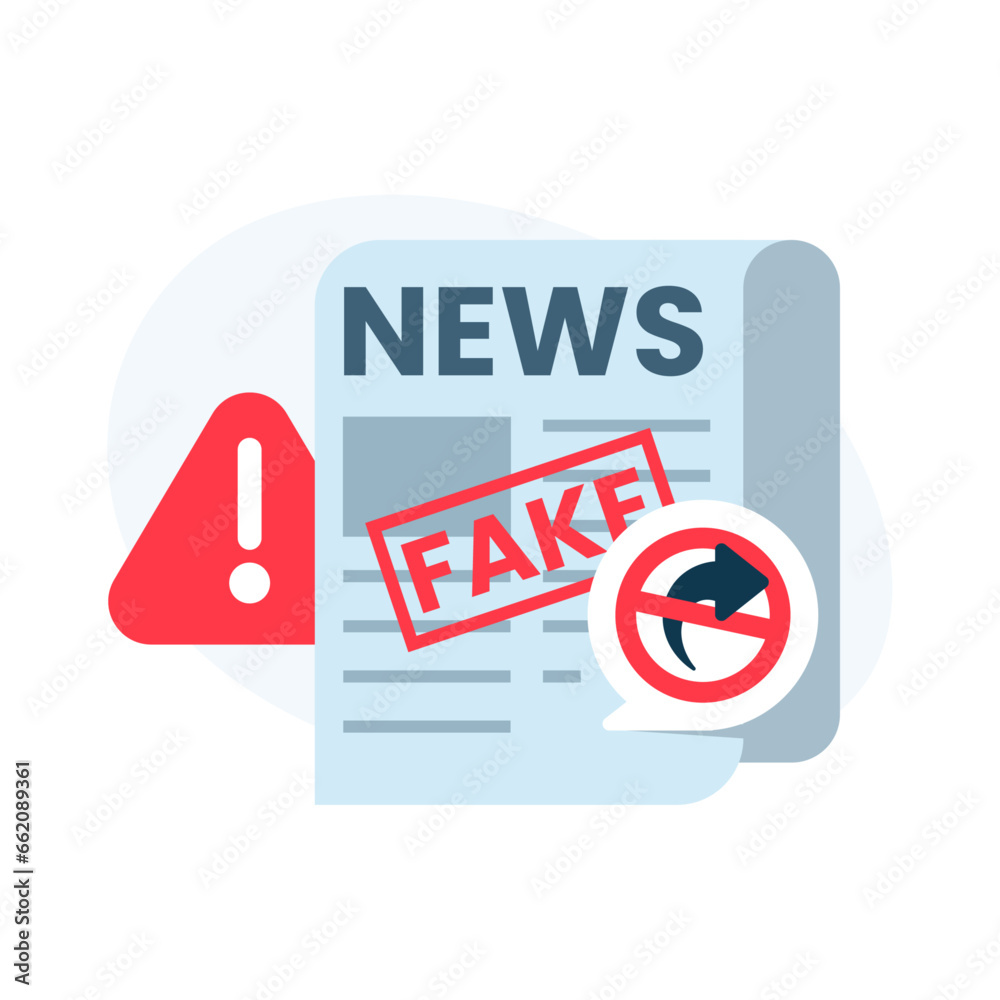 Do not share fake news concept illustration flat design vector. graphic ...