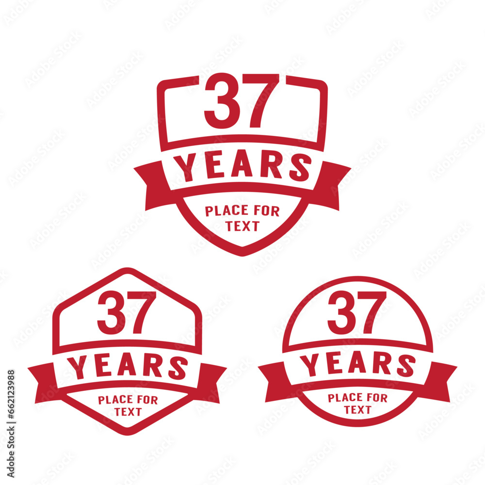 37 years anniversary celebration logotype. 37th anniversary logo ...