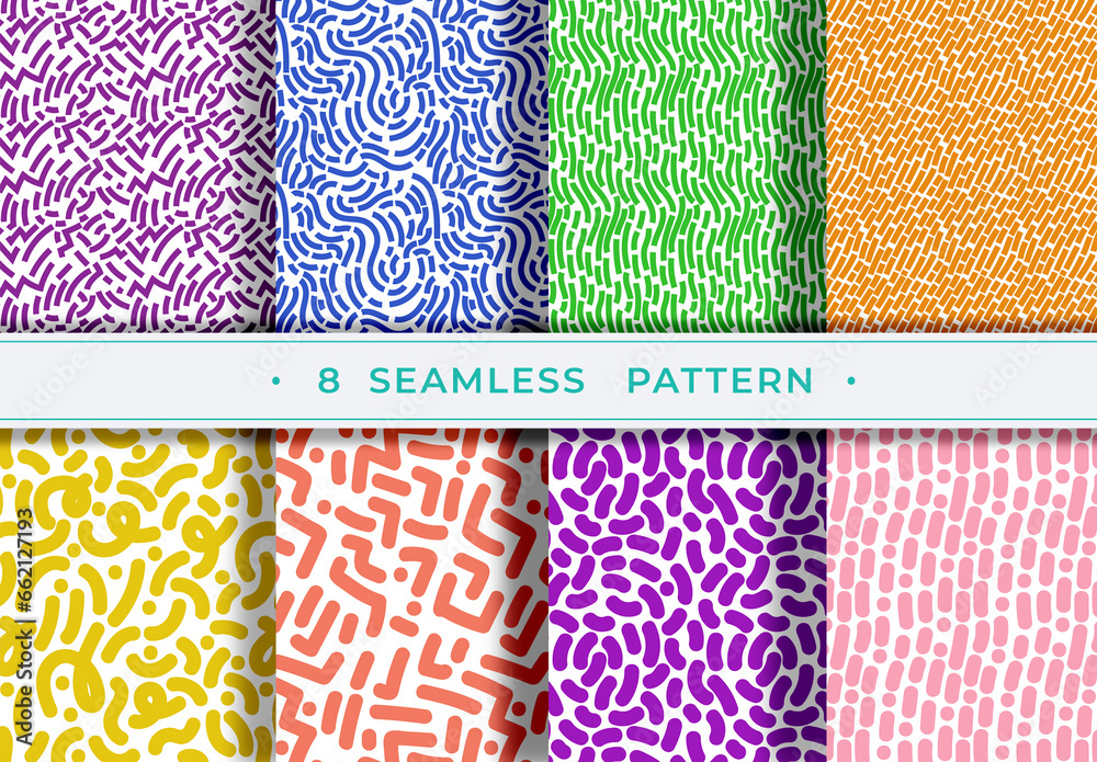 Mockup of 8 customizable repeatable patterns, abstract patterns and ...