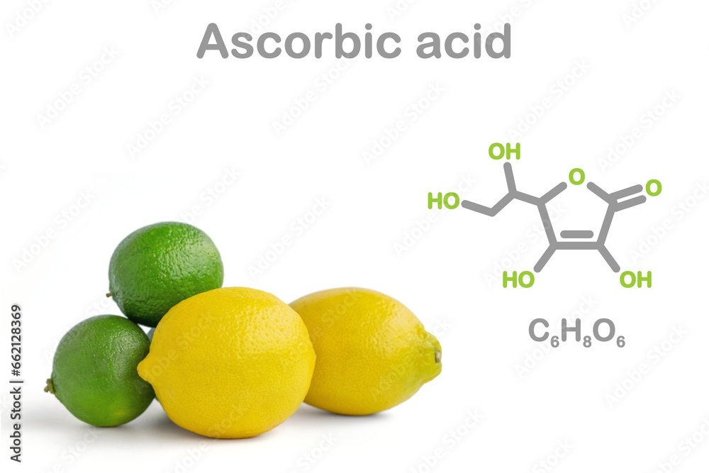 Group of lemons and limes isolated on white. Simplified structural ...