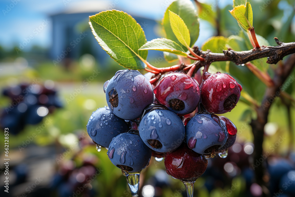 Saskatoon berry on a tree, photo realistic, 4K resolution Stock ...