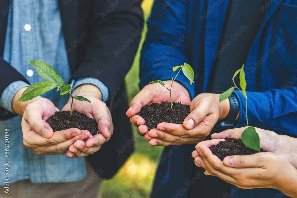 Environmental Collaboration in green business people conserve the green ...