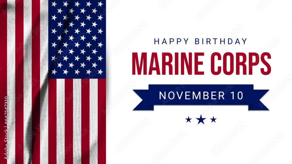 Celebrating U.S. Marine Corps Birthday animation with typography and ...