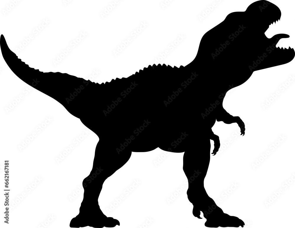 Tyrannosaurus Dinosaur Silhouette vector Types of dinosaurs breeds ...