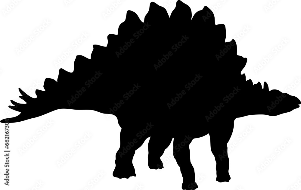 Stegosaurus Dinosaur Silhouette vector Types of dinosaurs breeds Stock ...