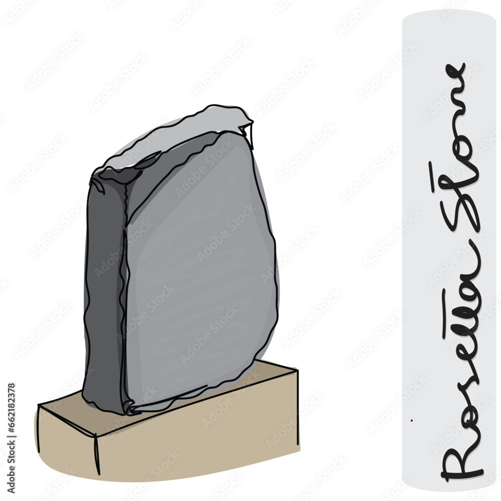 Continuous line art of stones found from ancient landscape. Prehistoric ...