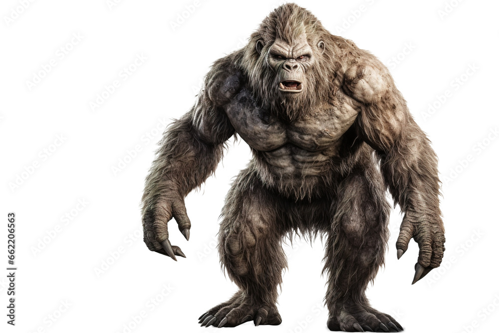 full body of a hairy monster, horror fantasy mystical creature on ...