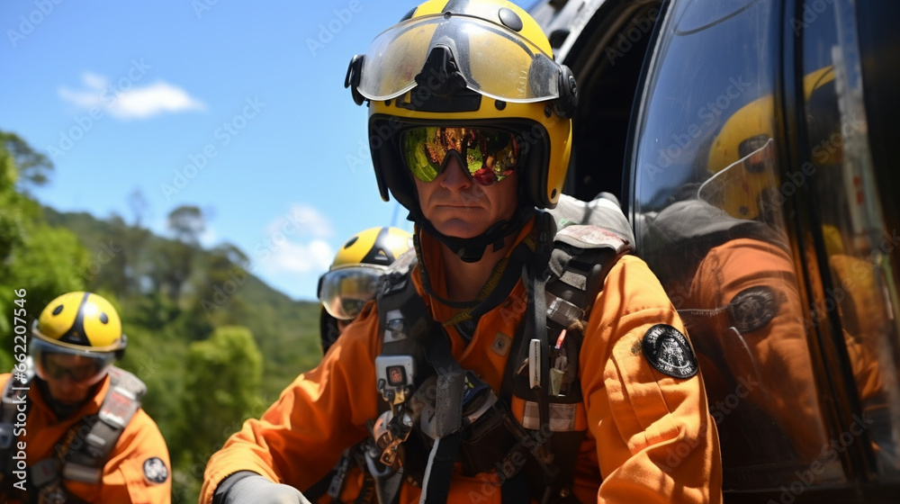 Helicopter Rescue: A dramatic helicopter rescue in progress, with a ...