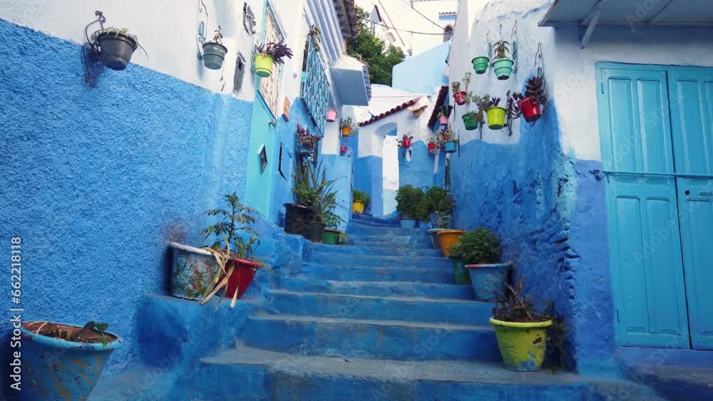 Chefchaouen town in Morocco, known as the Blue Pearl, famous for its ...