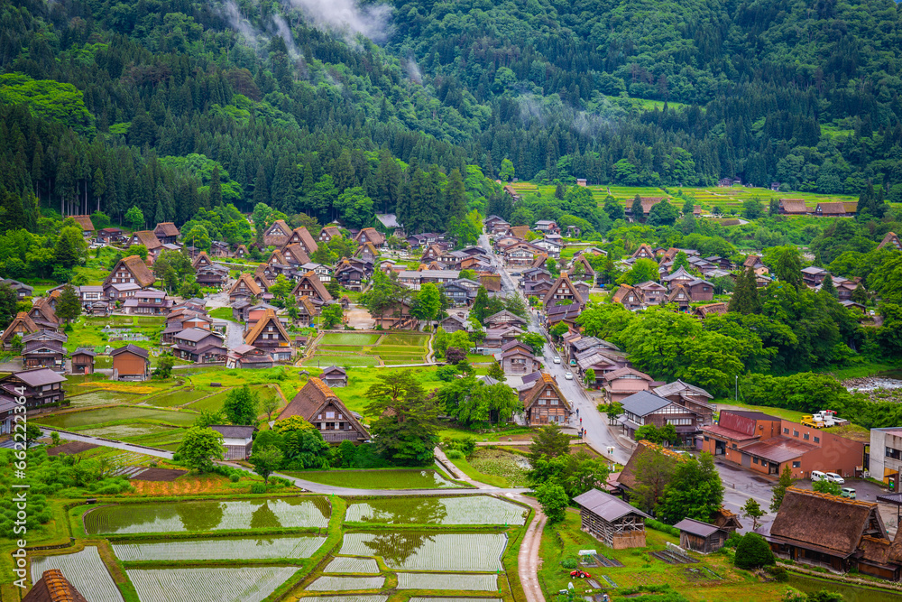 World Heritage Shirakawago Village is a farming village located in a ...