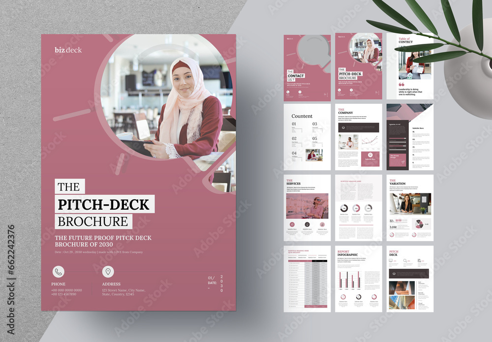 The Pitch Deck Brochure Layout Stock Template | Adobe Stock