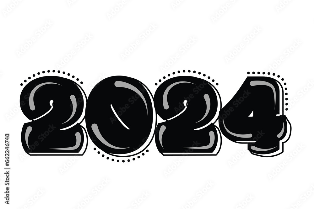 2024 New Year Colorful Balloons Numbers Design. Vector 2023 Year ...