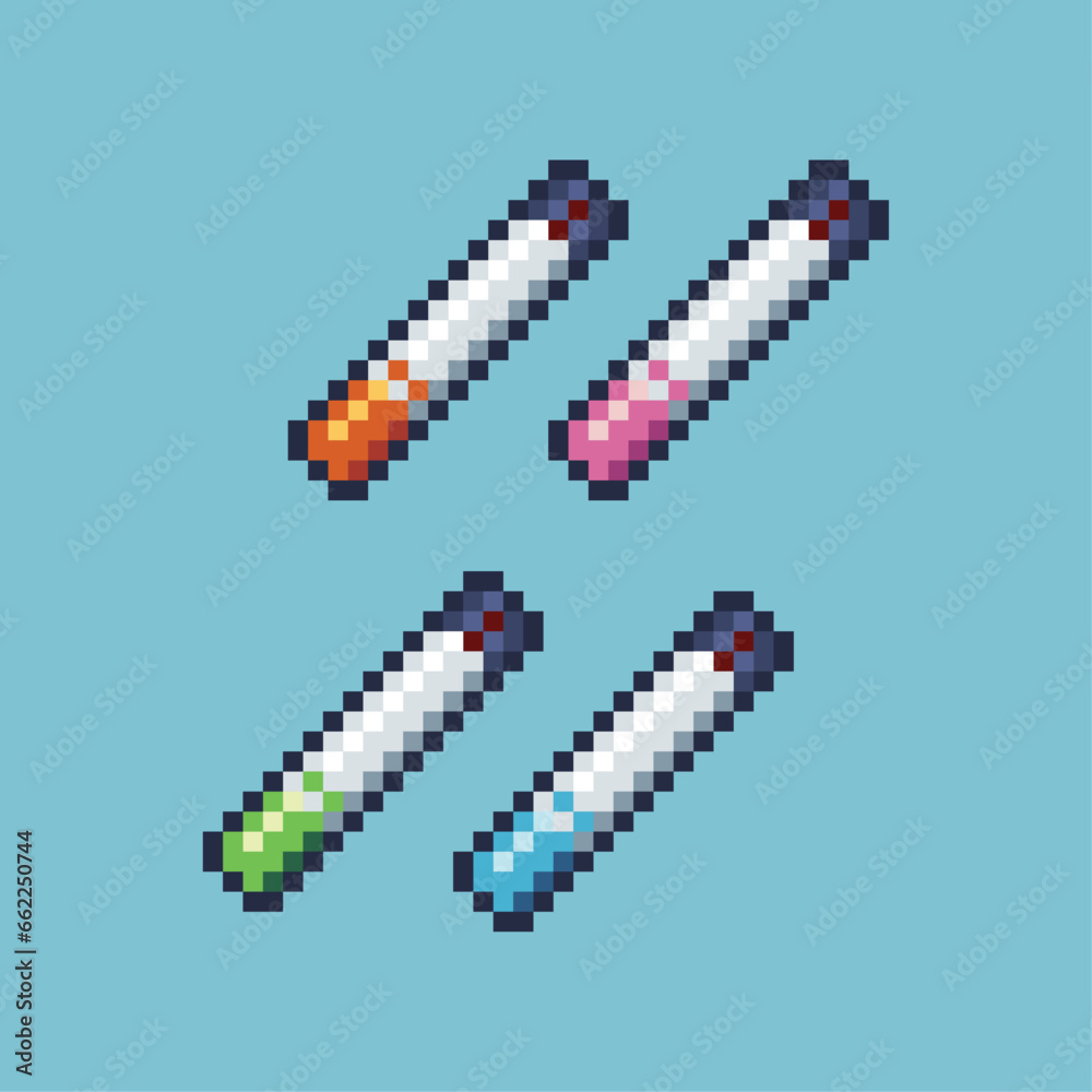 Pixel art sets of cigarette with variation color item asset. Simple ...
