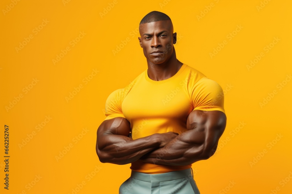 Muscular person showing their well-built frame Stock Photo | Adobe Stock