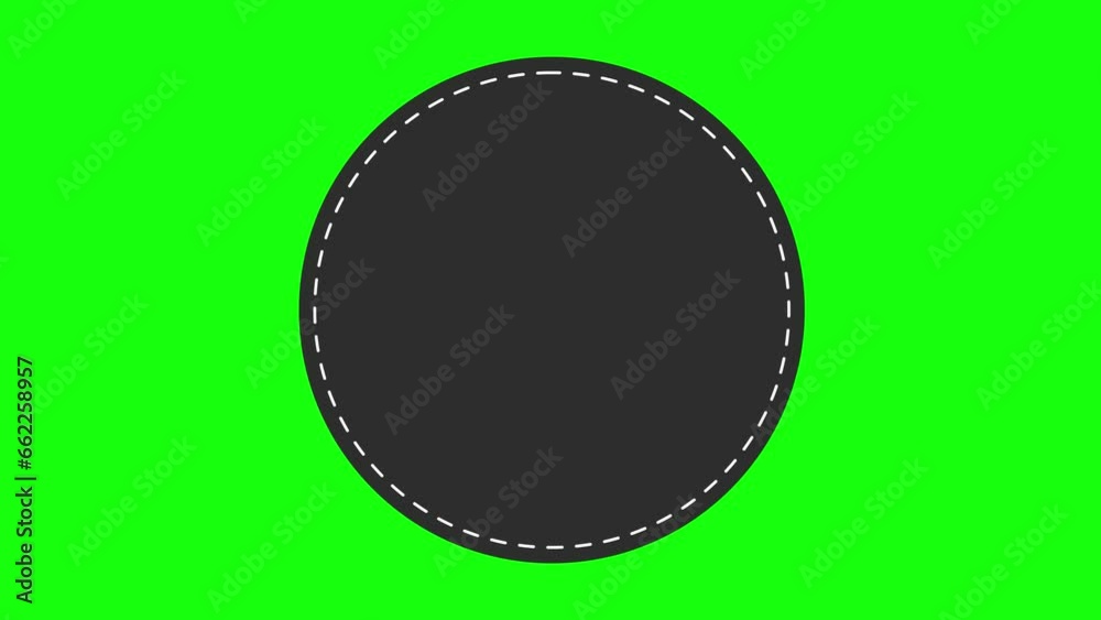 4k Black color round animated frame isolated on green chroma key screen ...